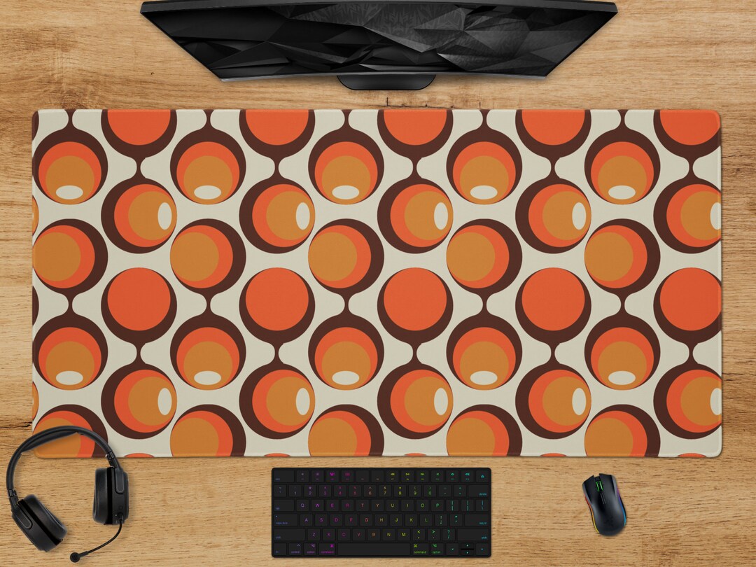 Retro Mid Century Modern Abstract Desk Mat Gaming Large Mouse Pad XXL ...