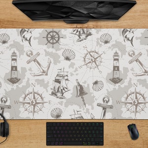 Pirate Treasure Map Sailor Desk Mat White Nautical Ship Boat - Etsy