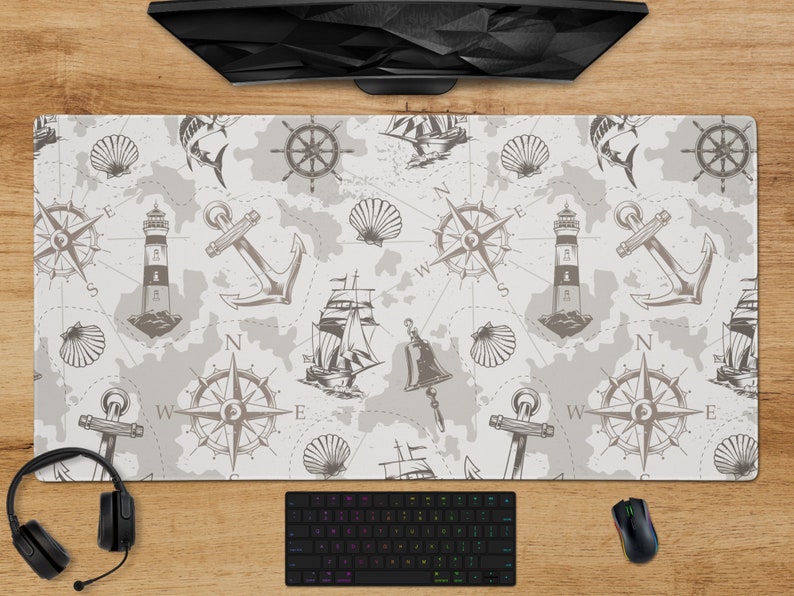 Pirate Treasure Map Sailor Desk Mat White Nautical Ship Boat - Etsy