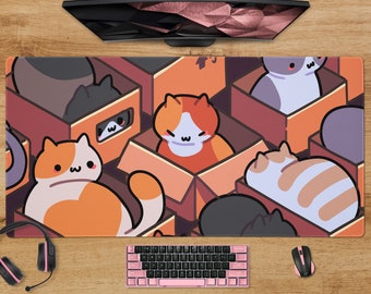 Uwu Owo Desk Mat, Kawaii Cute White Gaming Large Mouse Pad XXL - Etsy