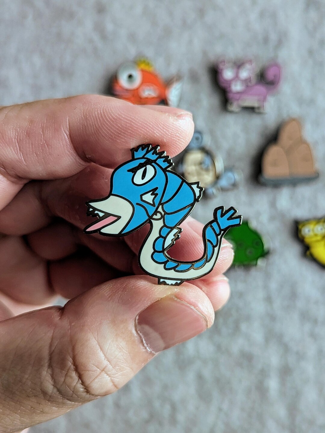 ANGRY WATER NOODLE Hard Enamel Pin | Funny Water Dragon Parody | Anime ...