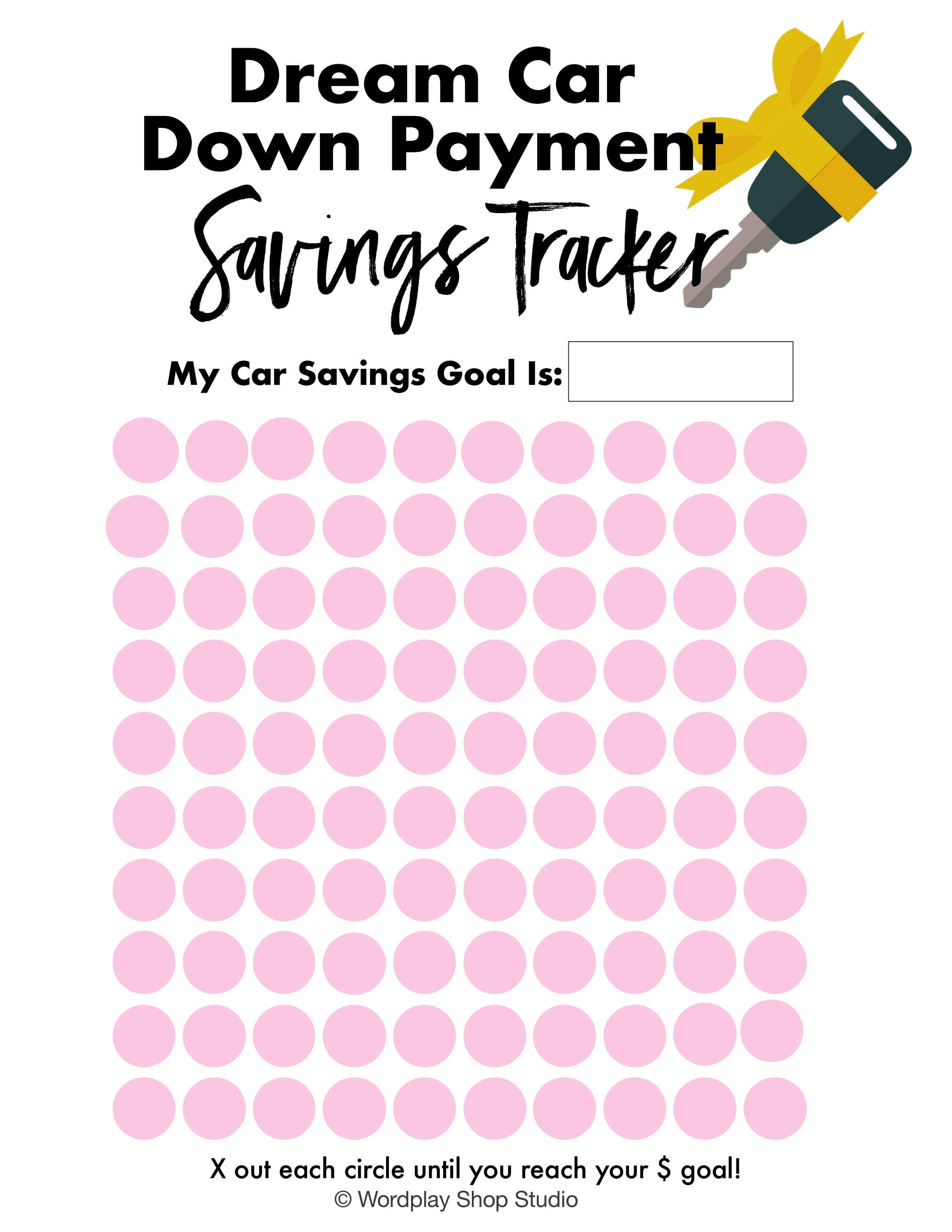 Car Savings Tracker | Budget Planner Printable, Savings Printable ...