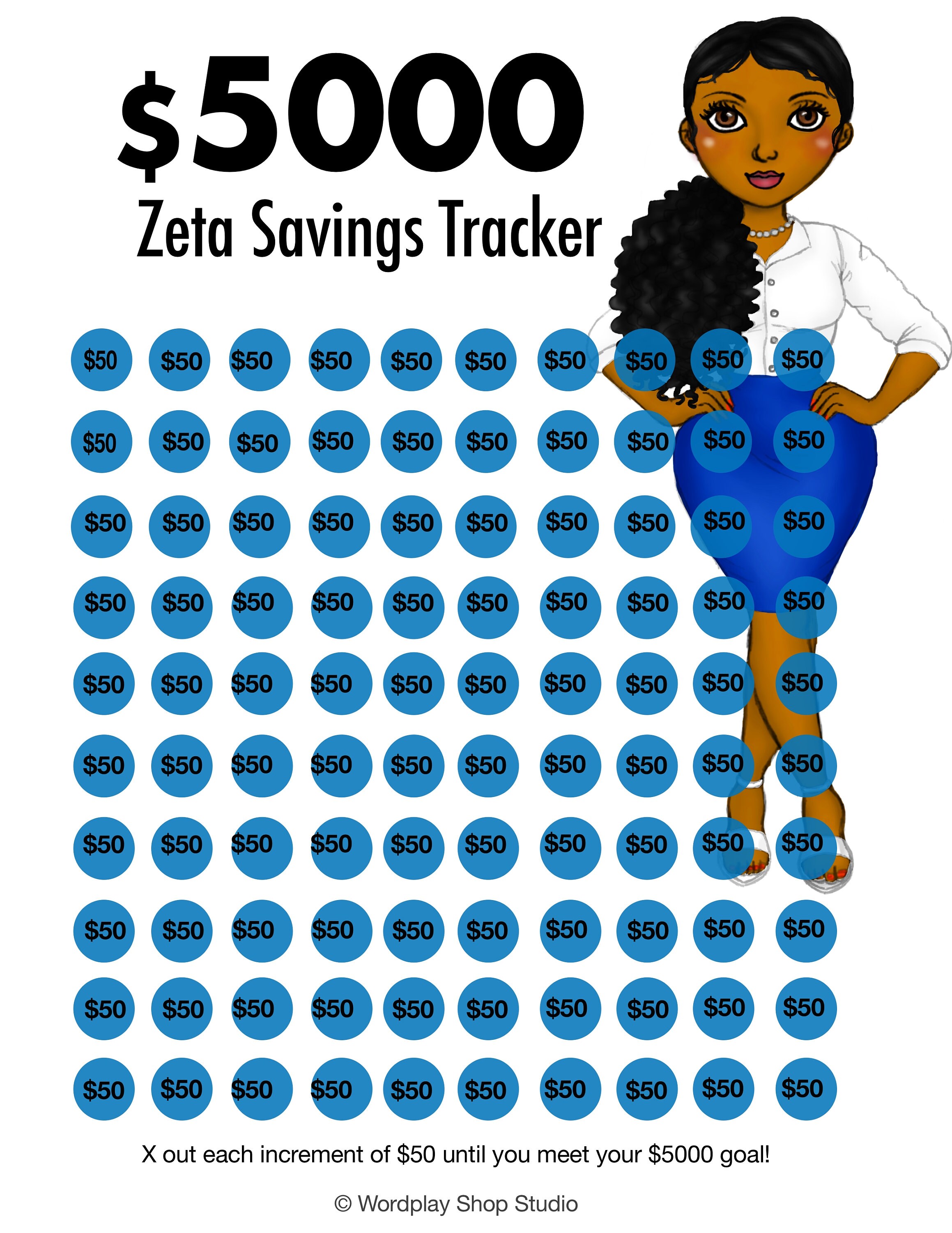 Zeta Savings Tracker 5,000 Dollar Savings Tracker, Savings Challenge ...