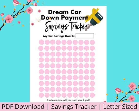 Car Savings Tracker Budget Planner Printable Savings | Etsy