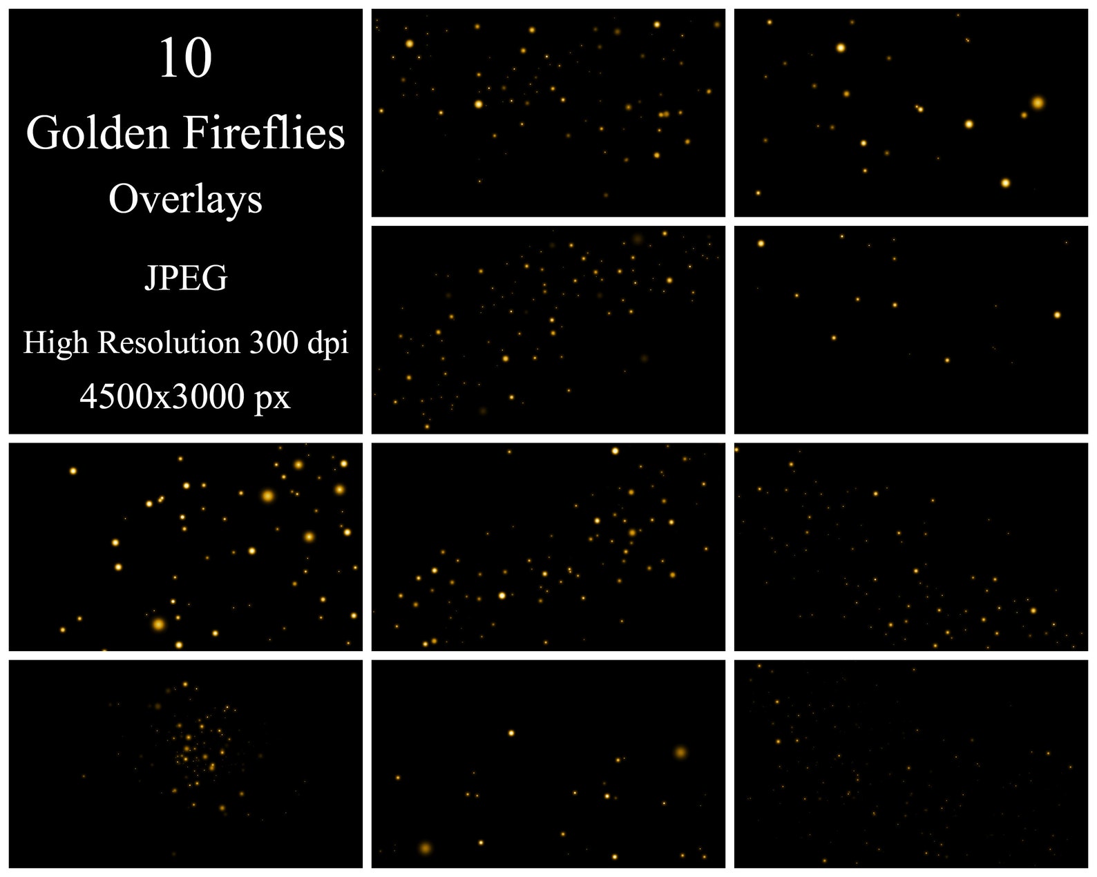 Gold Fireflies Overlays Photoshop Overlays Gold Shine - Etsy