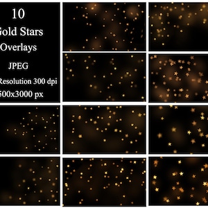 Gold Stars Overlays Christmas Bokeh Overlay Christmas Overlay Gold ...