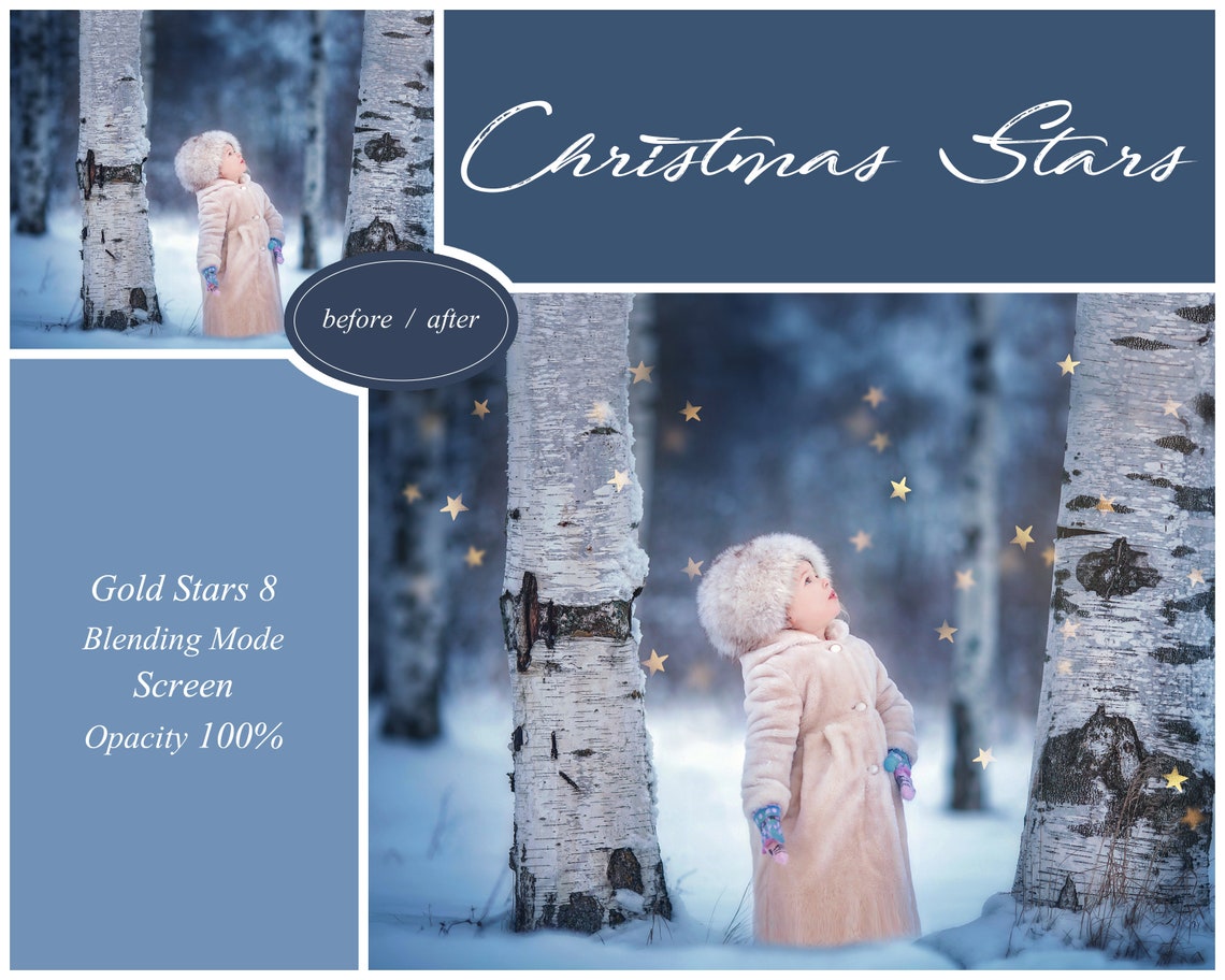 Gold Stars Overlays Christmas Bokeh Overlay Christmas | Etsy