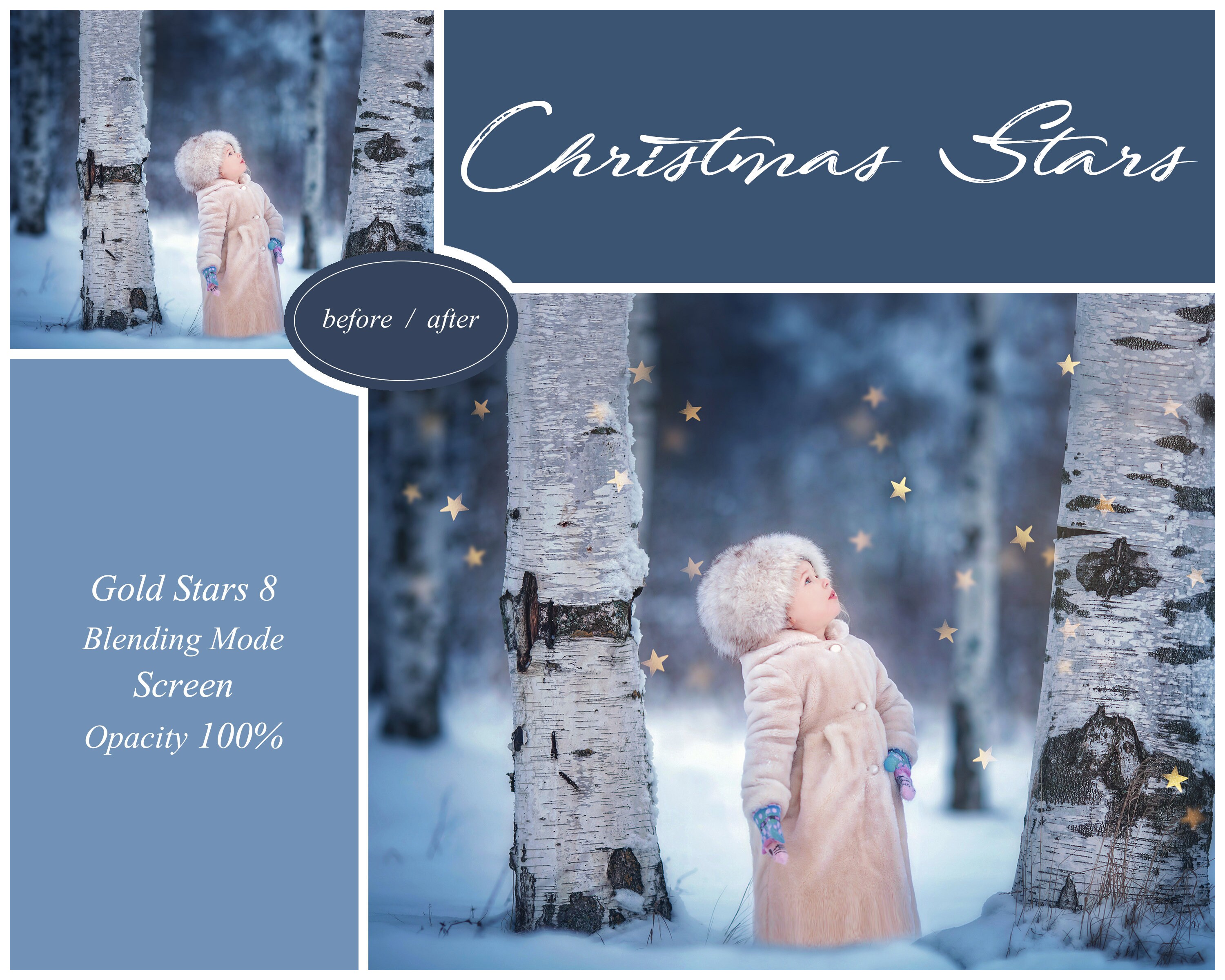 Gold Stars Overlays Christmas Bokeh Overlay Christmas | Etsy