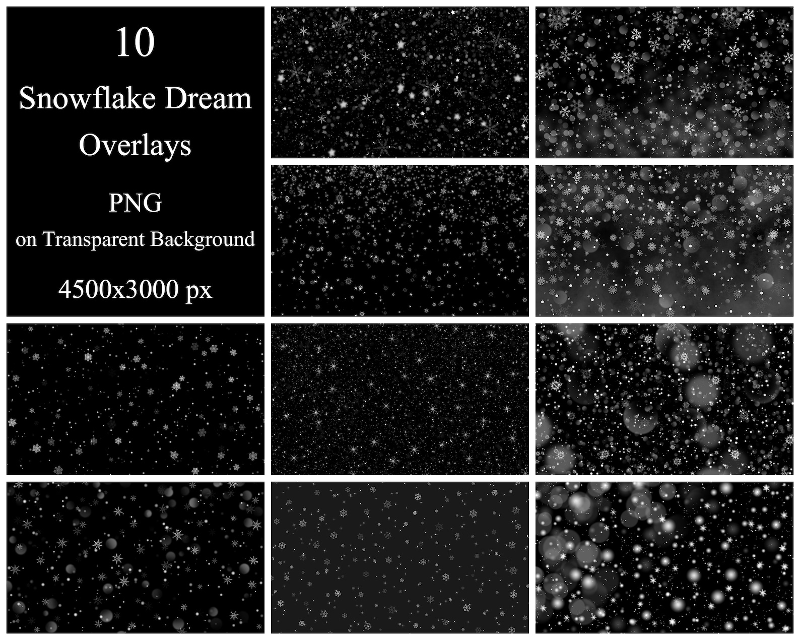 Snowflake Overlays Magic Winter Overlay Snow Overlay | Etsy