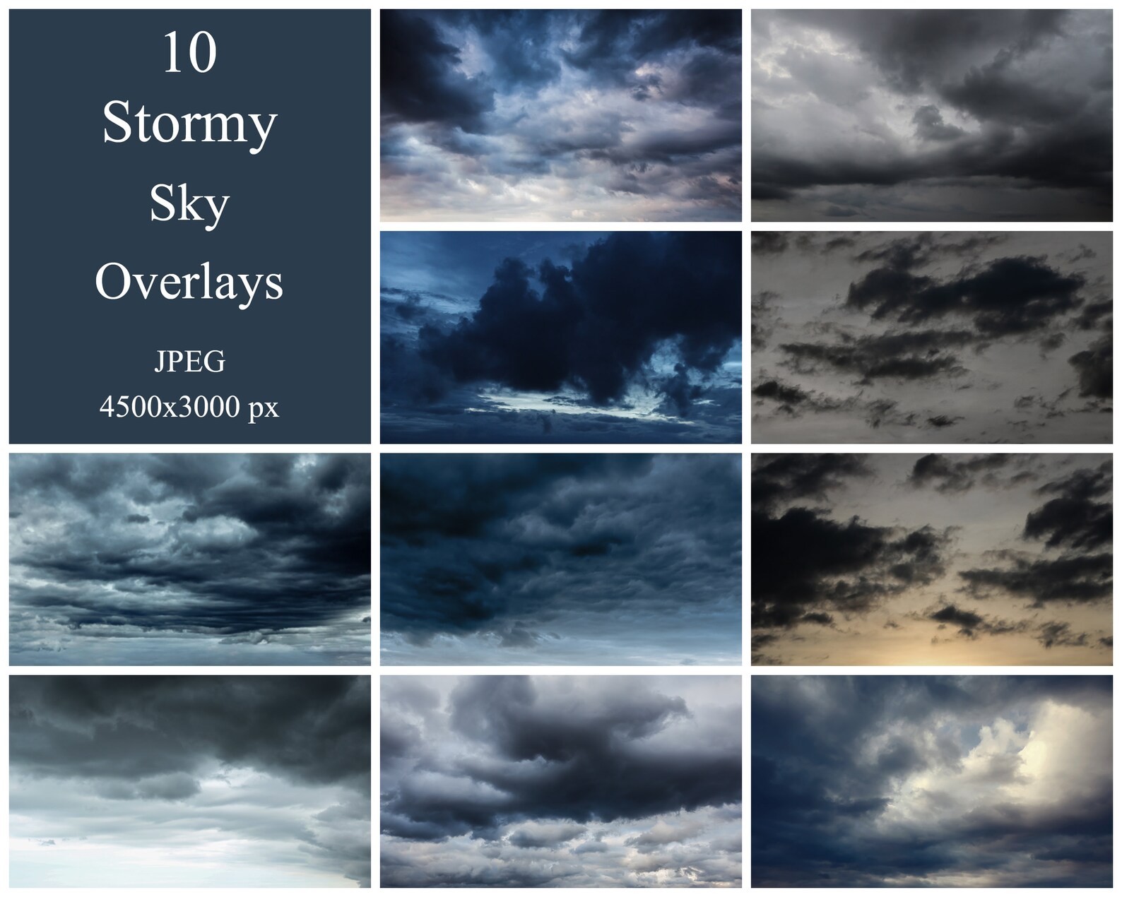 Stormy Sky Overlays Photoshop Overlays Dark Sky - Etsy