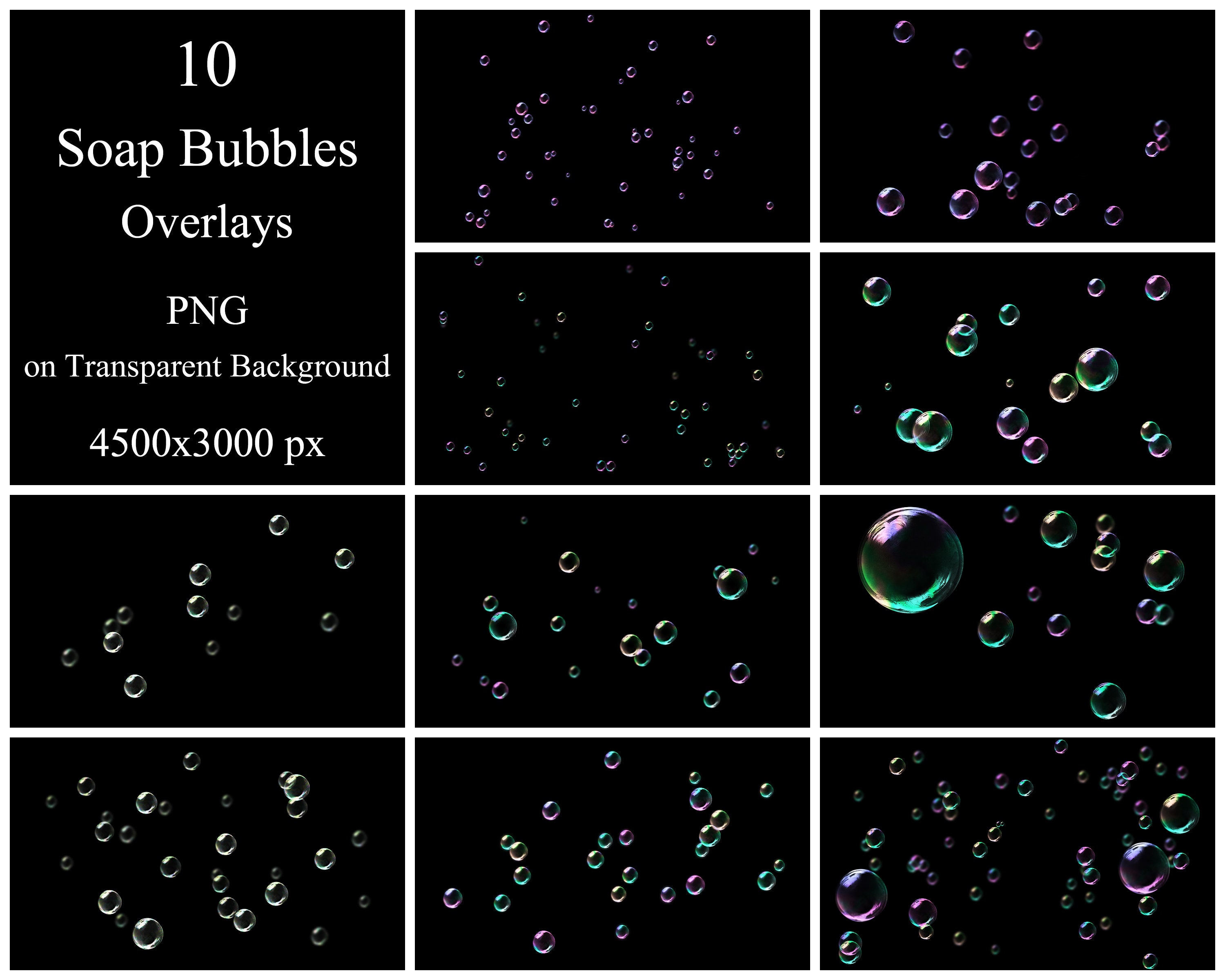 Soap Bubbles Overlays - Photoshop Overlays - Photography Overlay ...