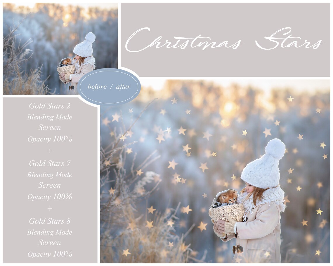 Gold Stars Overlays Christmas Bokeh Overlay Christmas | Etsy