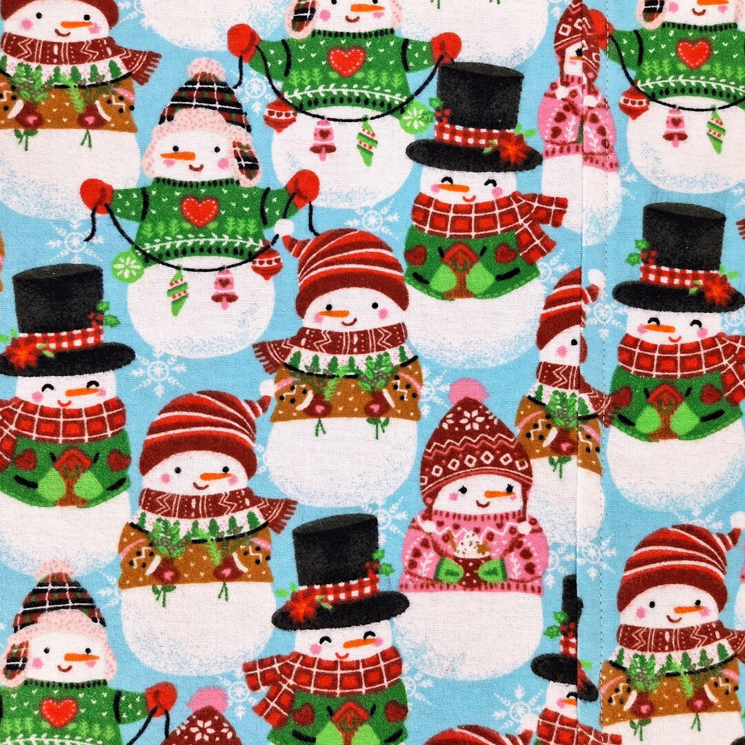Snowman Christmas Flannel Pillowcase: Winter Holiday Decor - Etsy