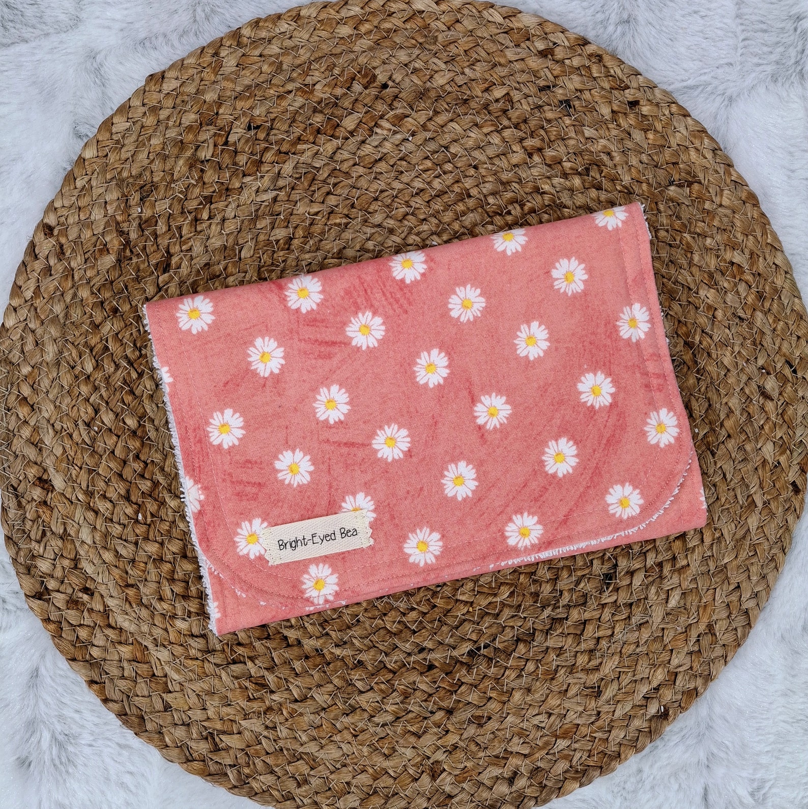 Strawberry Daisy Burp Cloth, Soft Flannel & Terry Absorbent Burp Rag - Etsy