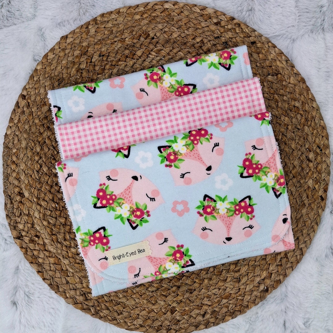 Fox Burp Cloth, Absorbent Flannel Terry Cloth, Baby Girl Gift - Etsy