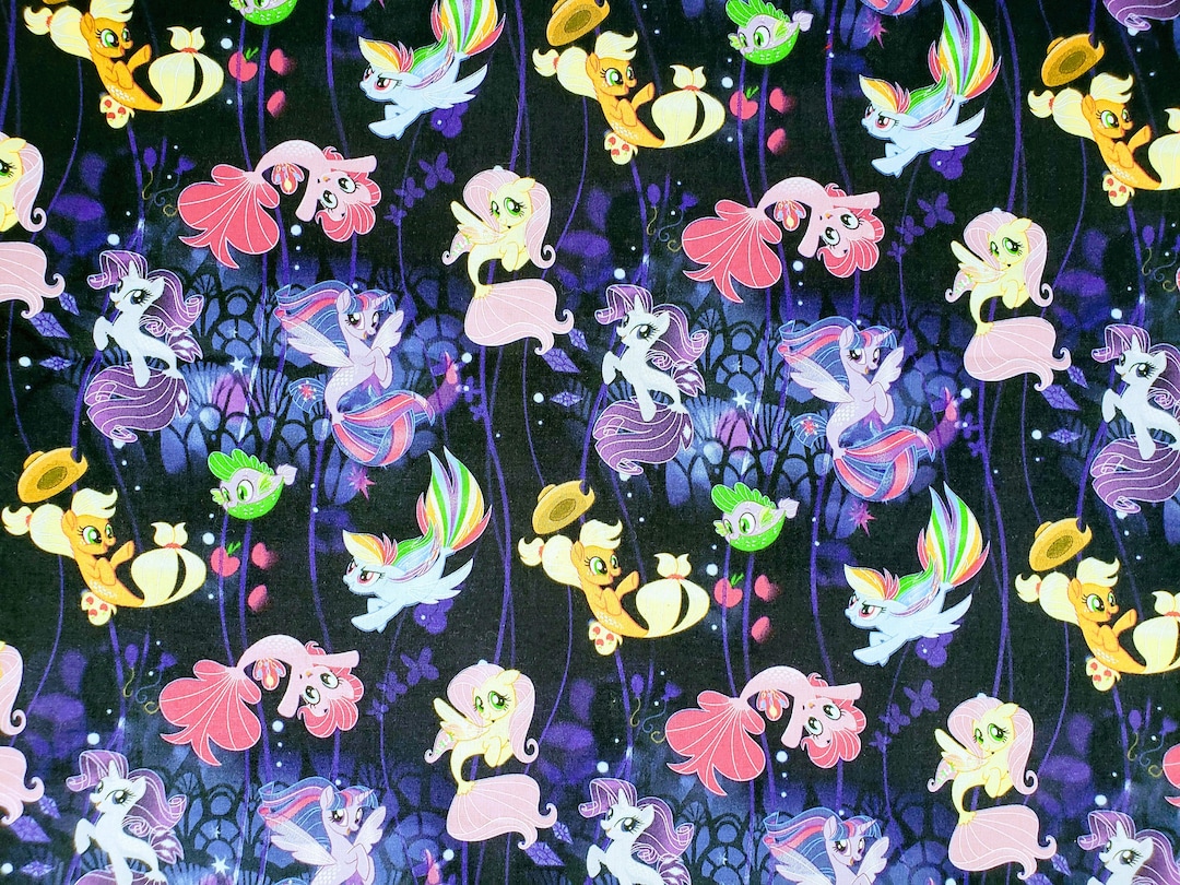 My Little Pony Fabric, My Little Pony Mermaid Fabric, Blue My Little ...
