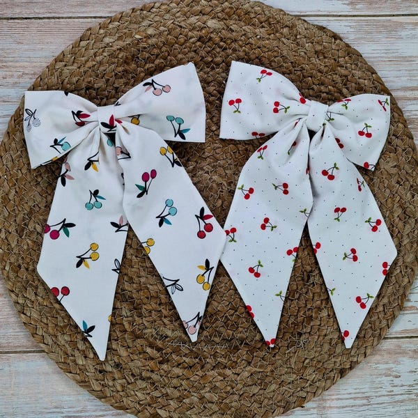 Cherry Hair Bow - Etsy