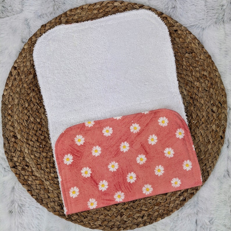 Strawberry Daisy Burp Cloth, Soft Flannel & Terry Absorbent Burp Rag - Etsy