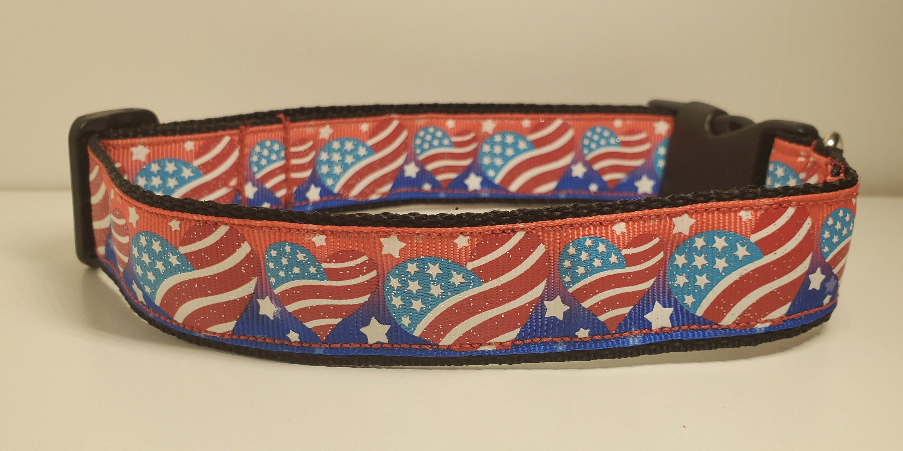Red White and Blue Dog Collar - Etsy