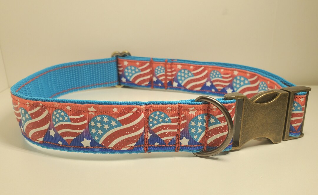 Red White and Blue Dog Collar - Etsy