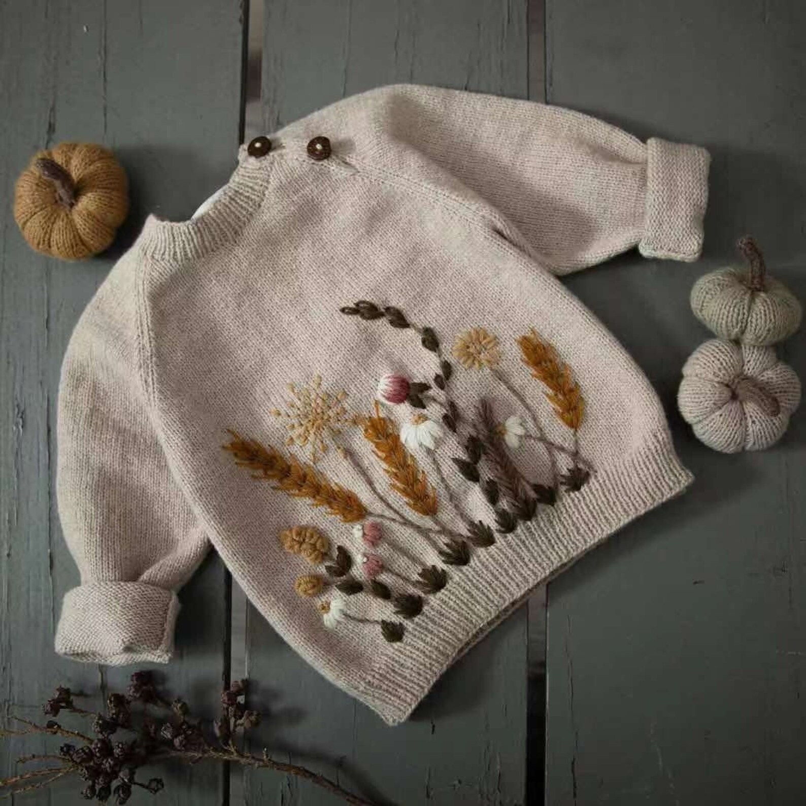 Girl Sweater Flower Decoration Sweater Girl Pullover - Etsy