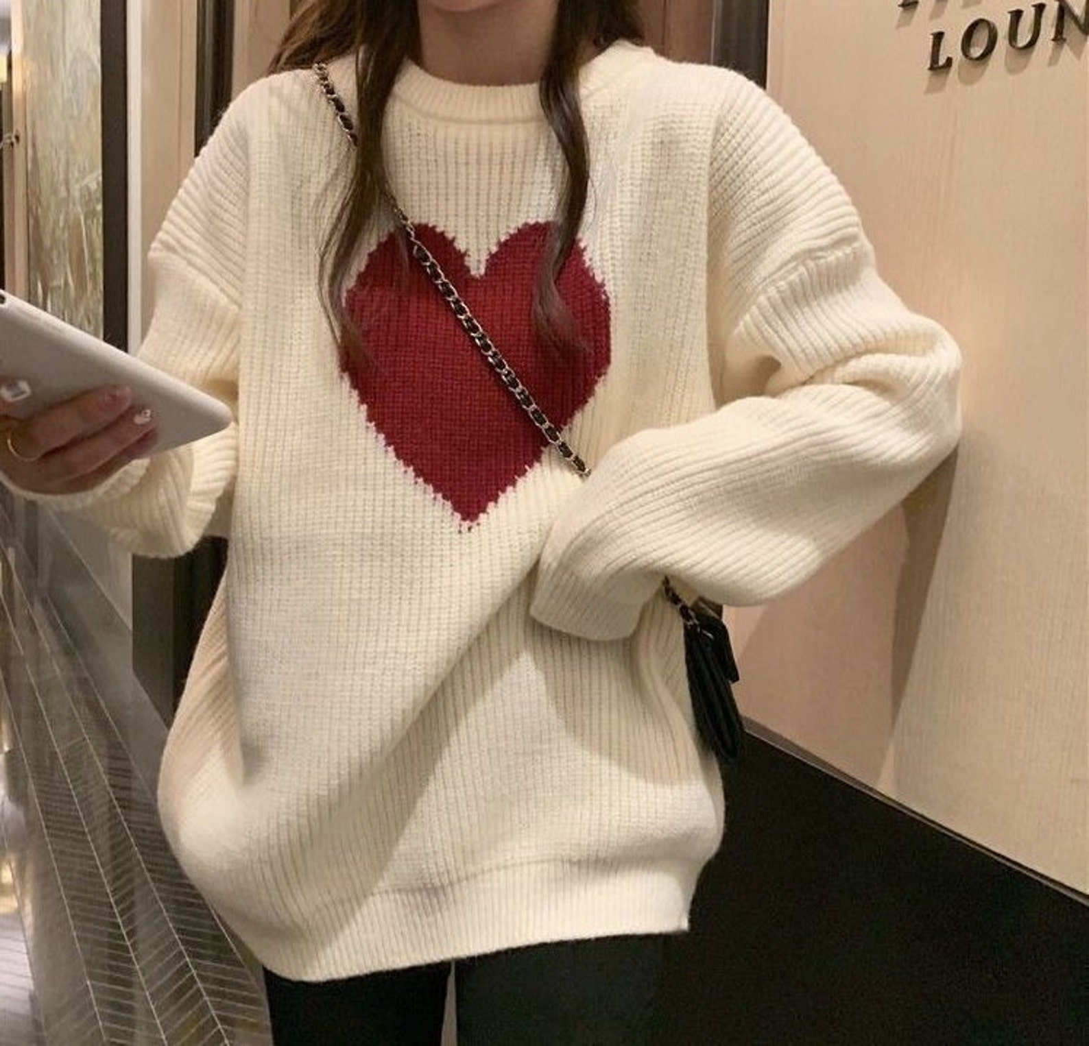 Love Sweater Women's Sweater Heart Pullover Valentines - Etsy