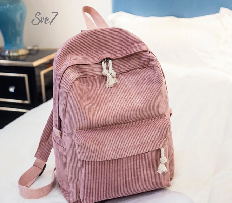 Black Backpack Women's Backpack Corduroy Backpack - Etsy