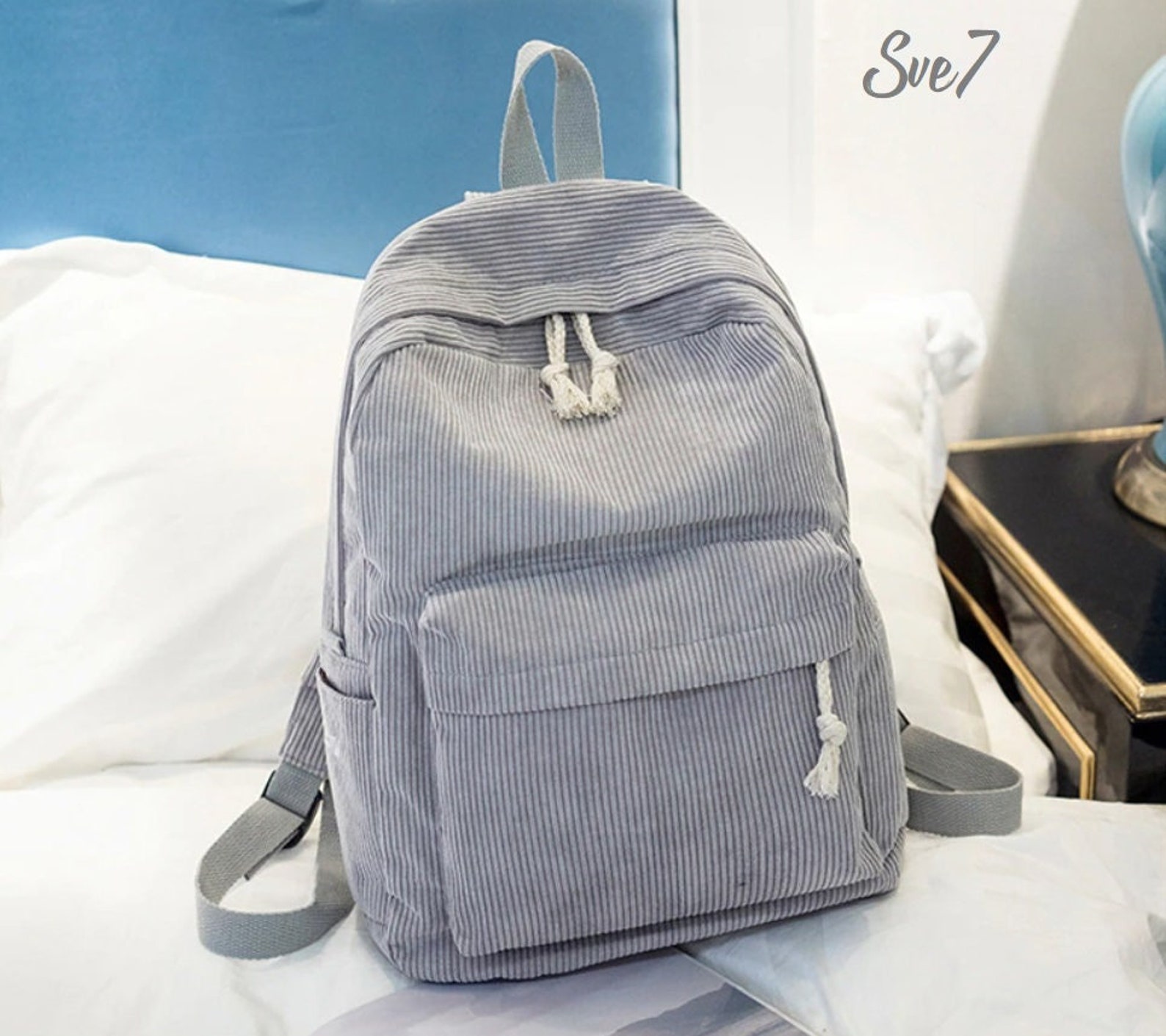 Black Backpack Women's Backpack Corduroy Backpack - Etsy