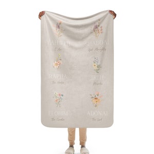 Names of God Sherpa Blanket Yahweh Jireh Rapha Adonai Elohim Shaddai ...