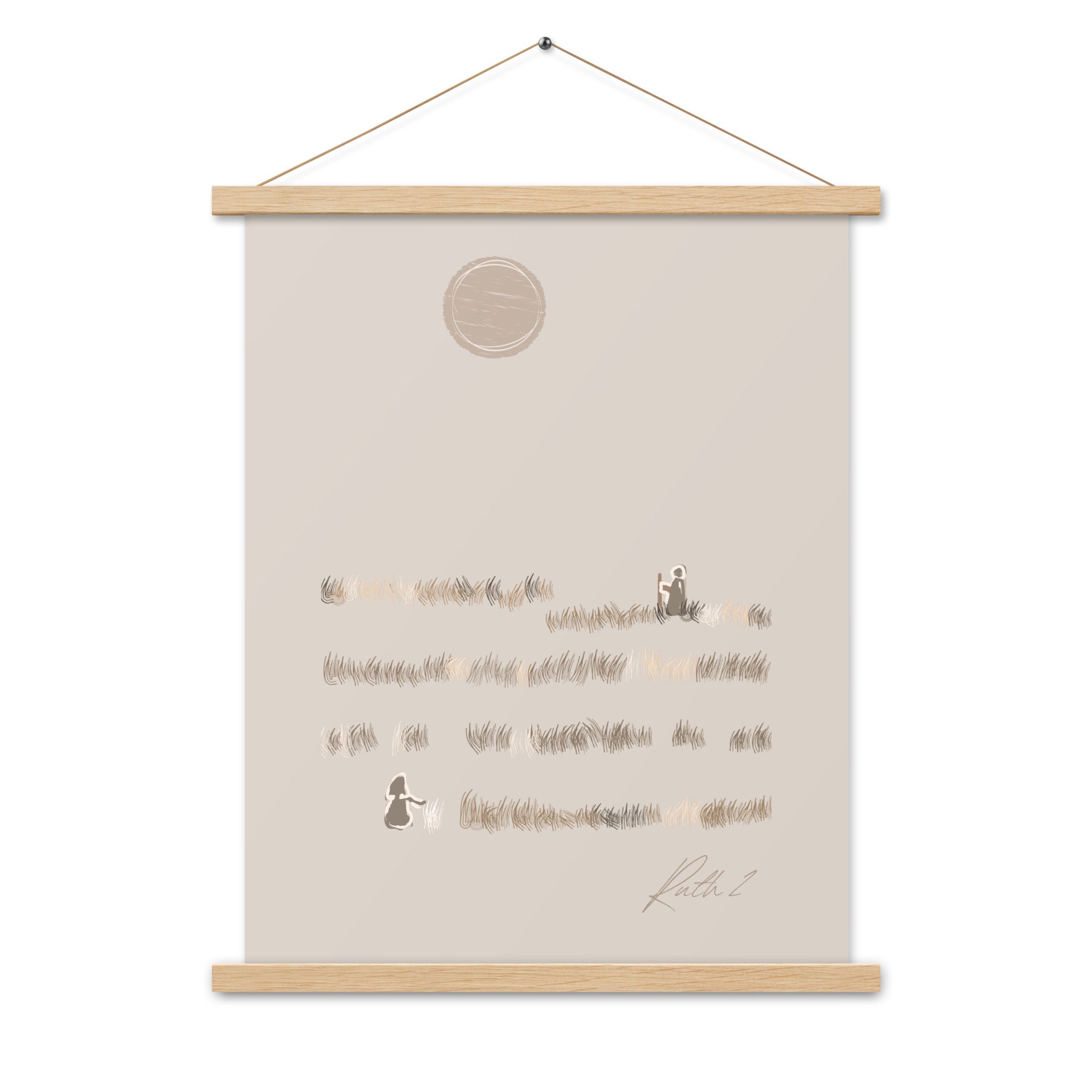 Ruth and Boaz Poster With Wood Hangers Ruth Gleaning Where You Go I ...