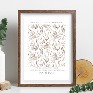 Psalm 100 Thanksgiving, Vintage Poster, Digital Download, Modern ...