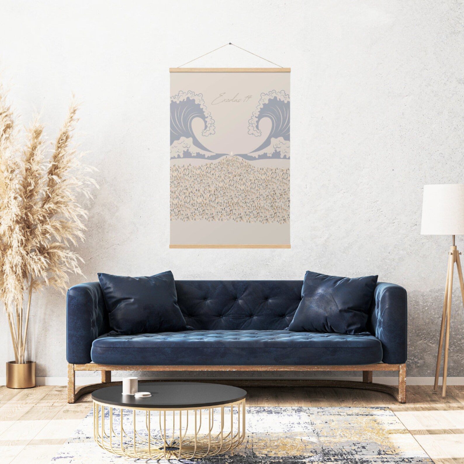 Moses Parting the Red Sea Poster With Wood Hangers Exodus Decor ...