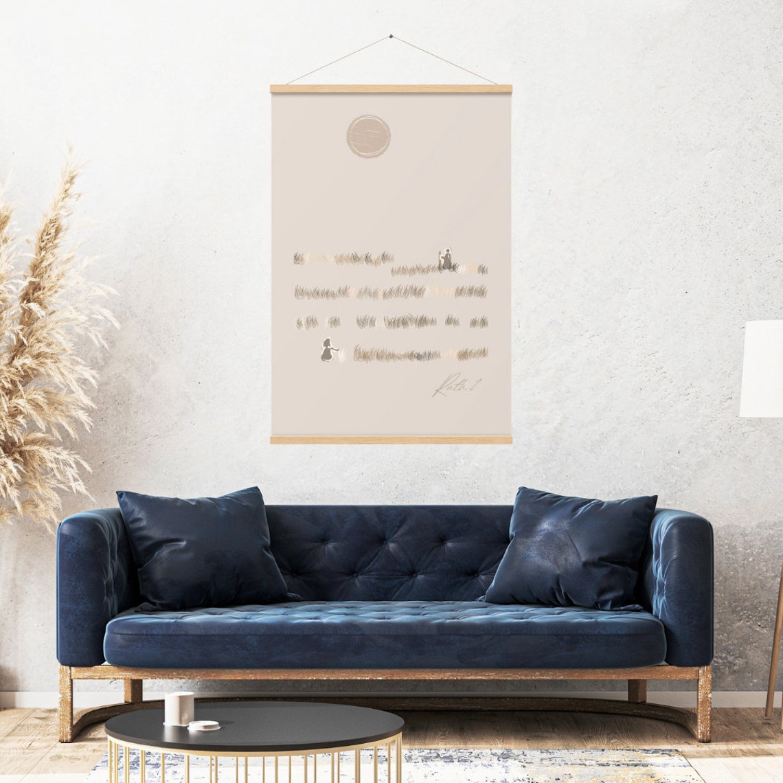 Ruth and Boaz Poster With Wood Hangers Ruth Gleaning Where You Go I ...