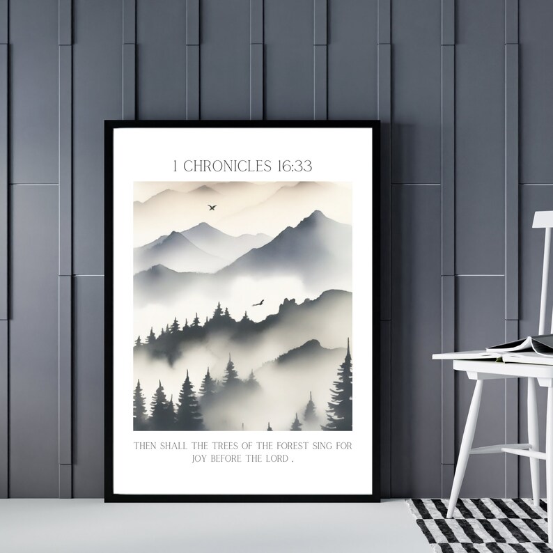 Bible Verse Tree Sketch, Modern Drawing, Digital Art Print Scripture ...