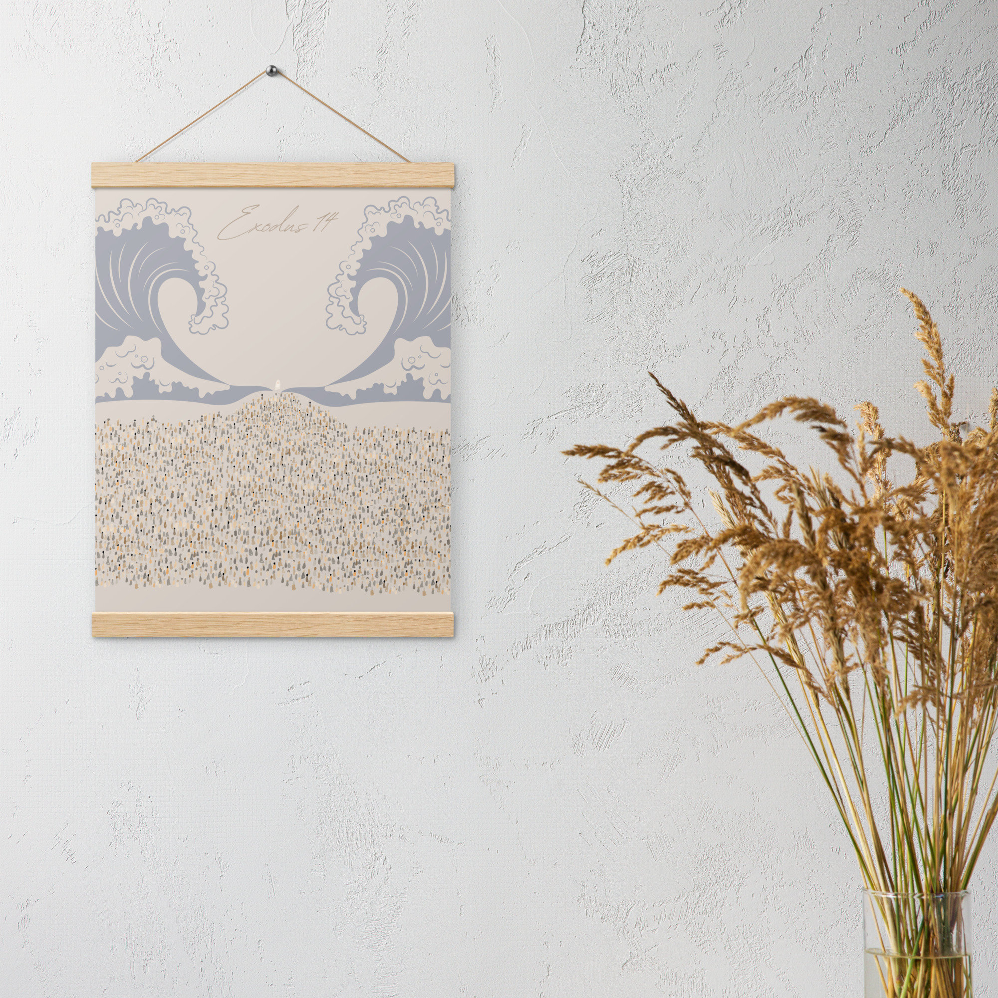 Moses Parting the Red Sea Poster With Wood Hangers Exodus Decor ...