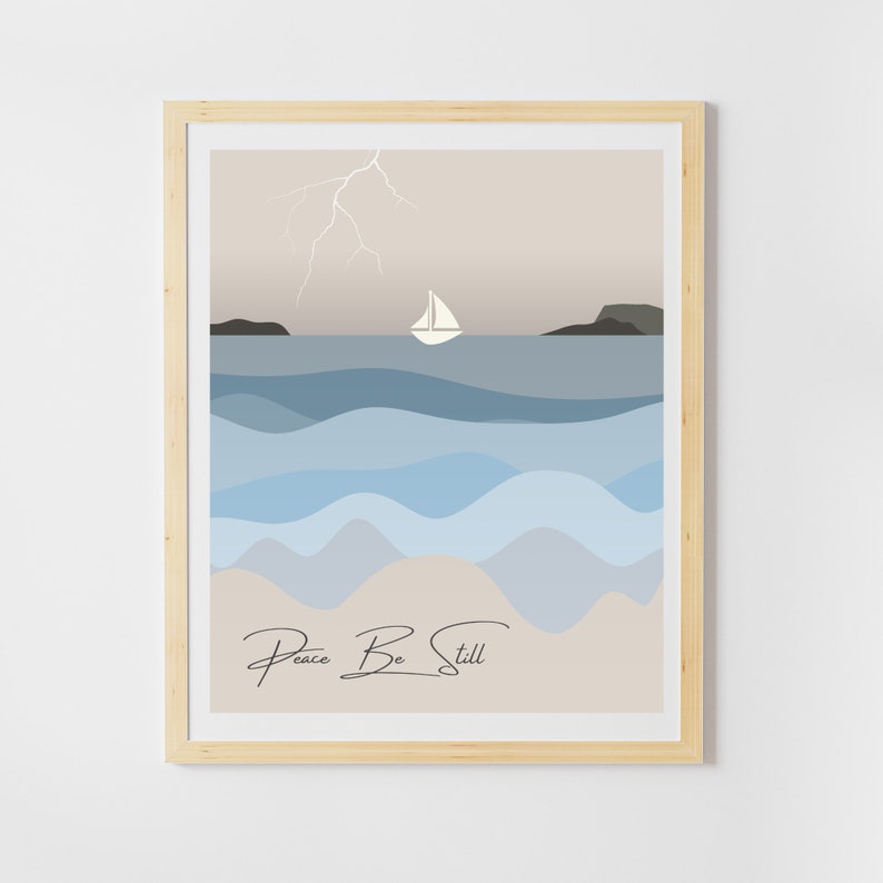 Peace Be Still Jesus Calms the Storm DIGITAL PRINT Jesus Bible Art Be ...