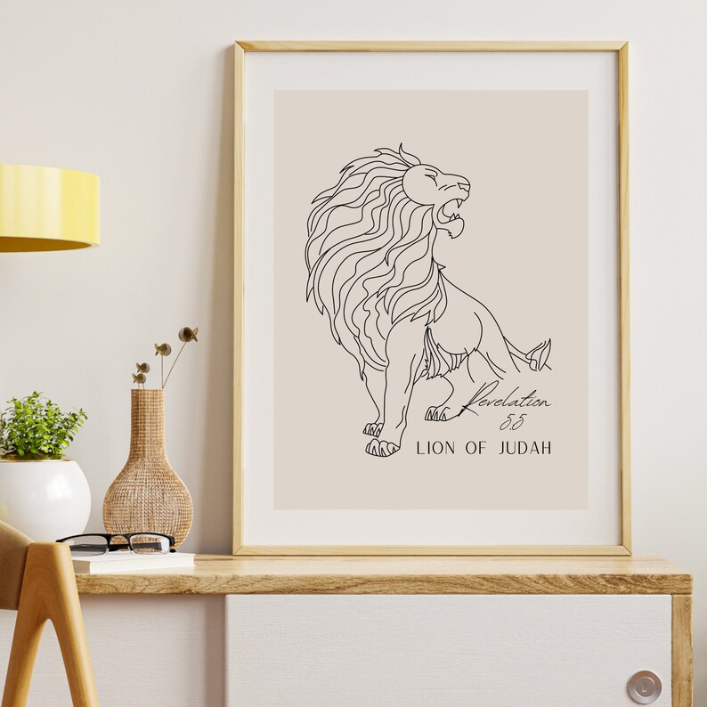 Lion of Judah Christian Digital Wall Art Vertical Animal Nursery Print ...