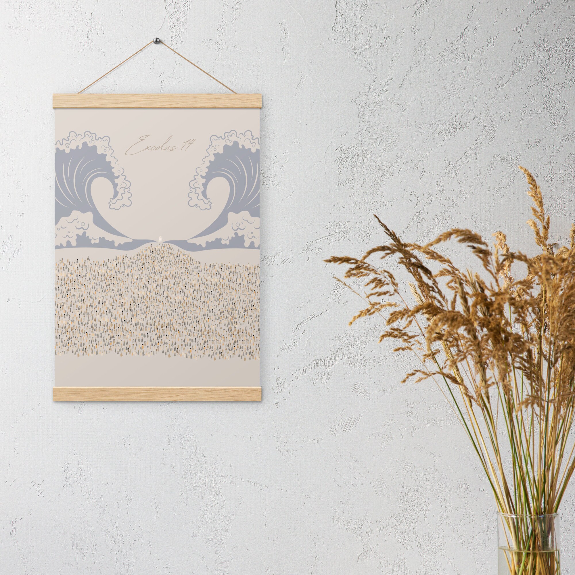 Moses Parting the Red Sea Poster With Wood Hangers Exodus Decor ...