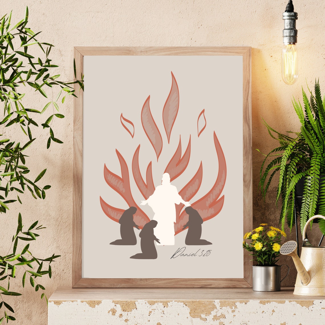 The Fiery Furnace DIGITAL PRINT Shadrach Meshach Abednego Jesus Art ...