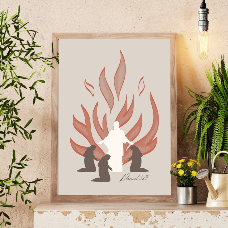The Fiery Furnace DIGITAL PRINT Shadrach Meshach Abednego Jesus Art ...
