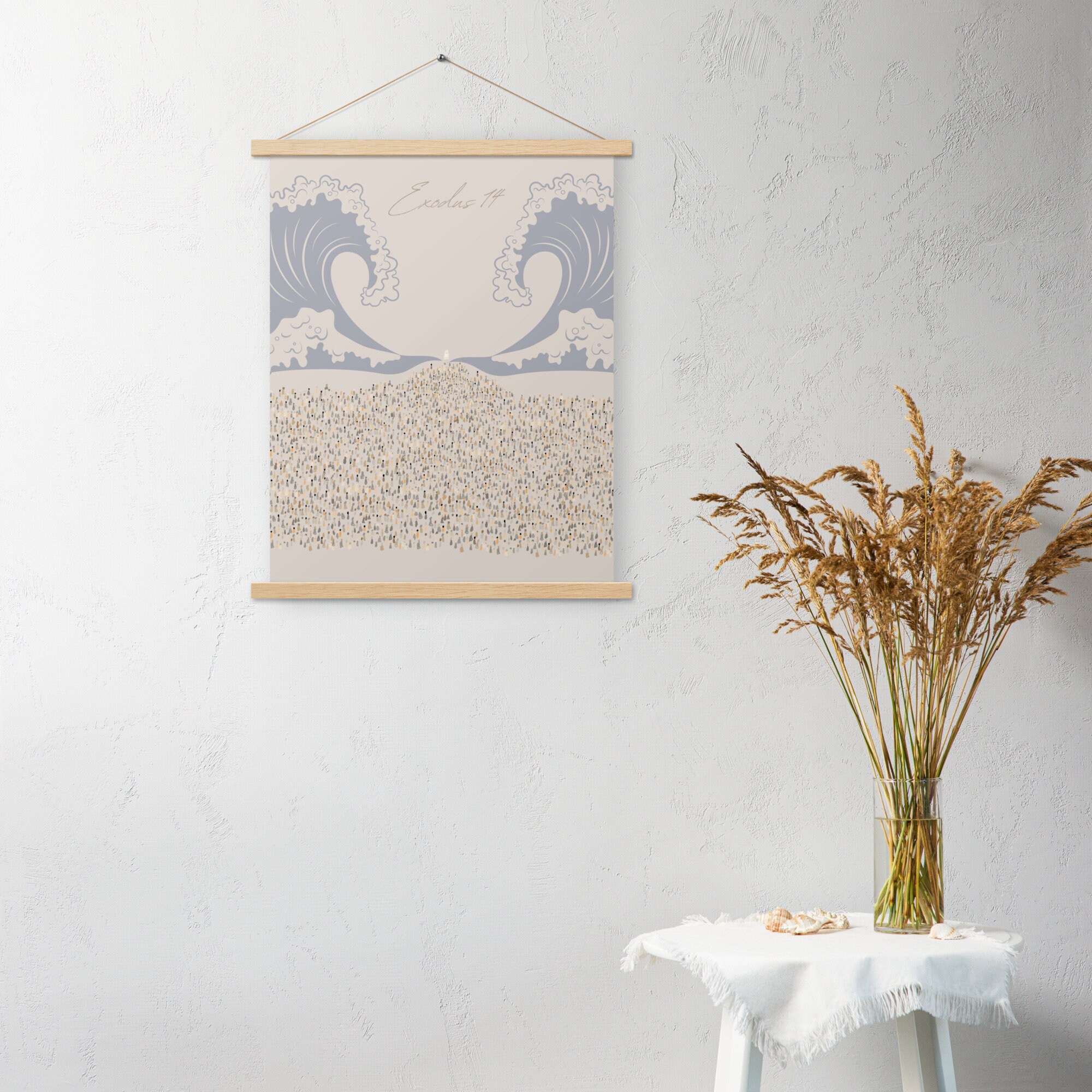 Moses Parting the Red Sea Poster With Wood Hangers Exodus Decor ...