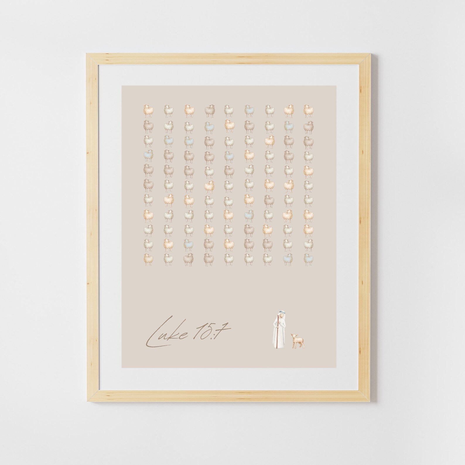 Jesus Leaves the 99 Parable of the Lost Sheep Digital Print Bible ...