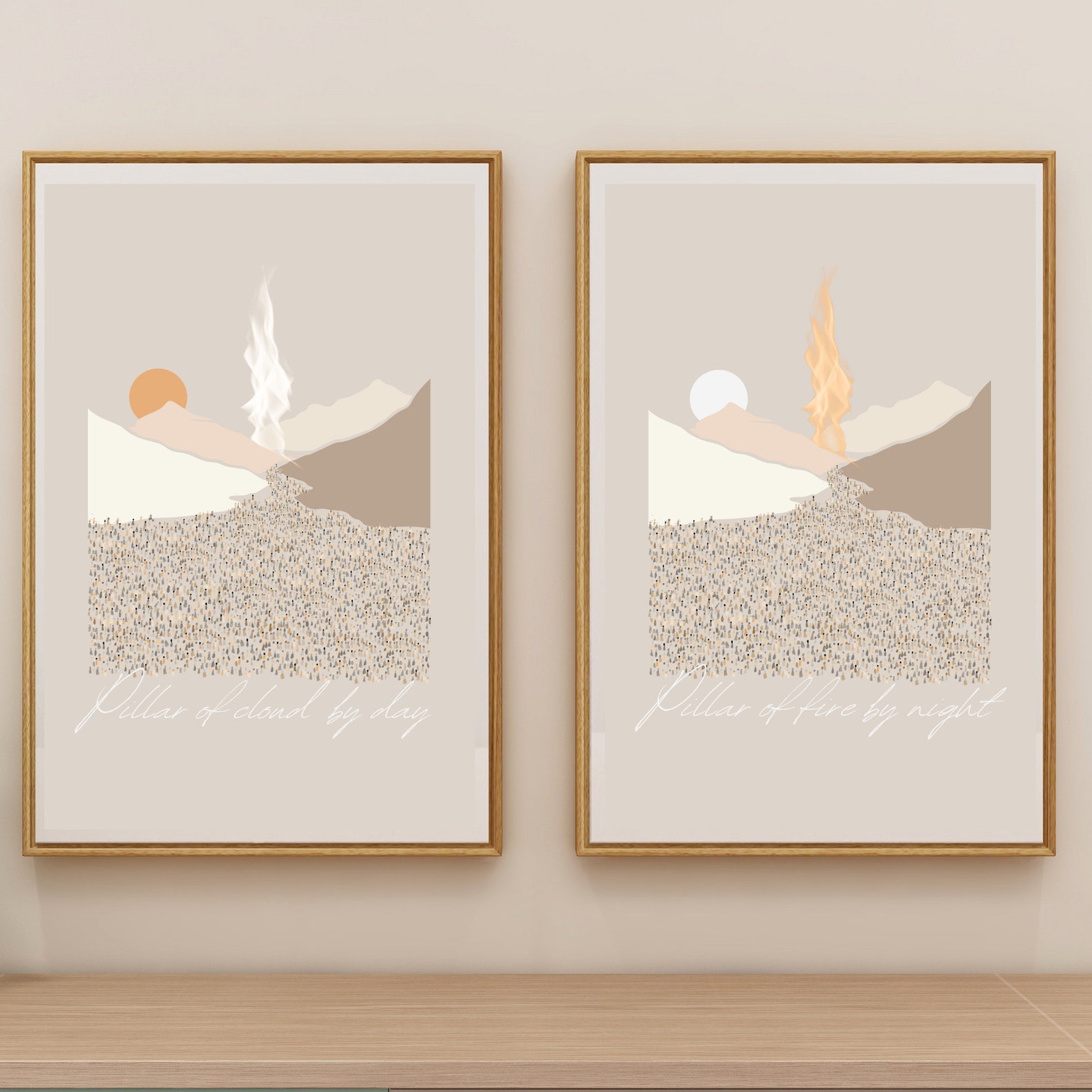 Pillar of Clouds and Fire Moses Exodus Digital Print Christian Bible ...