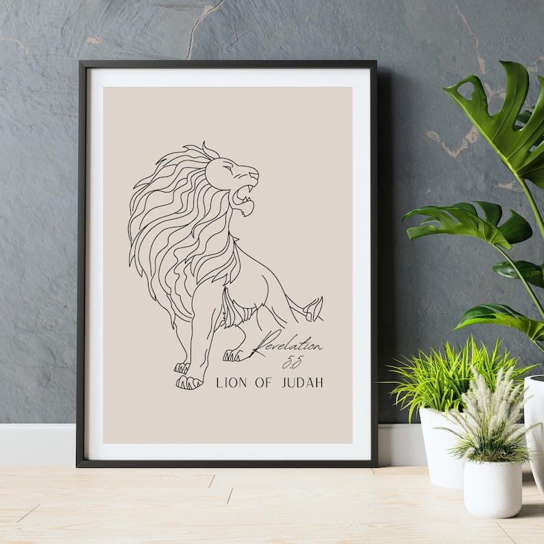 Lion of Judah Christian Digital Wall Art Vertical Animal Nursery Print ...