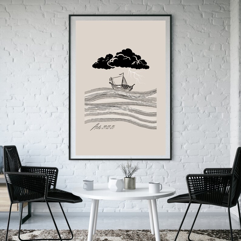 Paul in the Storm Shipwreck Acts Missionary Journey DIGITAL PRINT ...