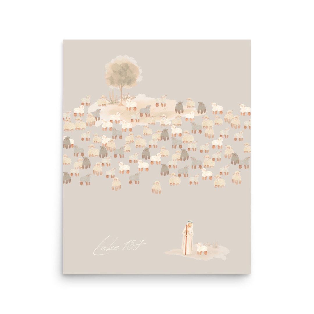 Poster Jesus Leaves the 99, Poster, Parable of the Lost Sheep, Good ...