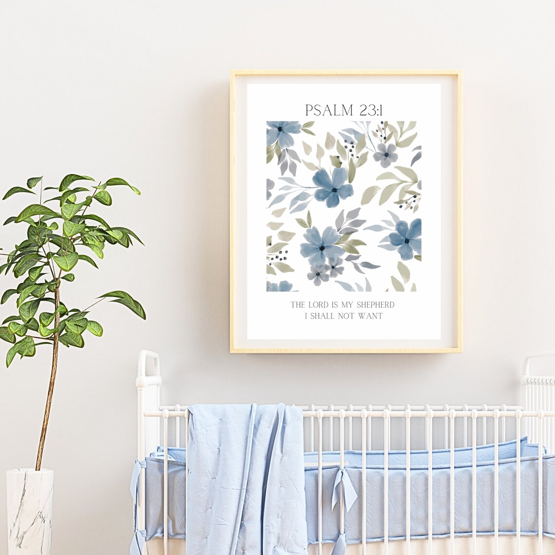 Psalm 23 Floral Pattern Printable Modern Scripture Decor Bible - Etsy