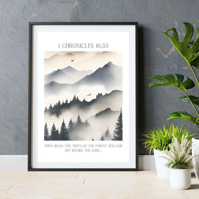 Bible Verse Tree Sketch, Modern Drawing, Digital Art Print Scripture ...
