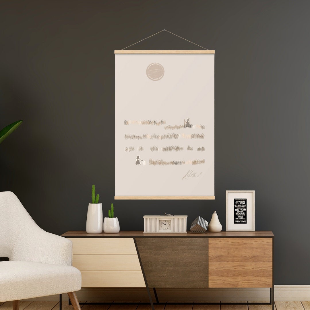 Ruth and Boaz Poster With Wood Hangers Ruth Gleaning Where You Go I ...