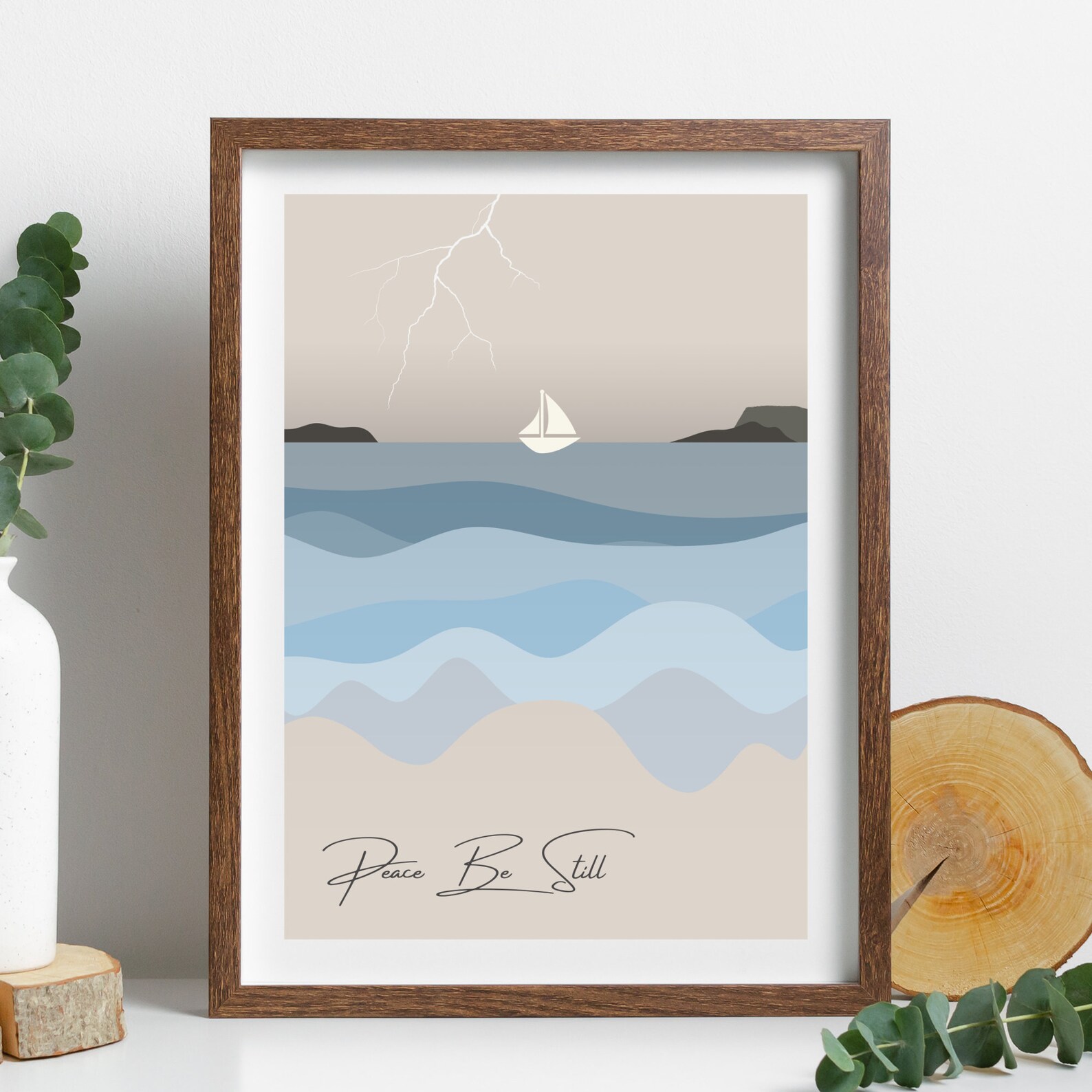 Peace Be Still Jesus Calms the Storm DIGITAL PRINT Jesus Bible Art Be ...